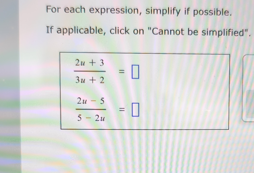 Solved For each expression, simplify if possible.If | Chegg.com