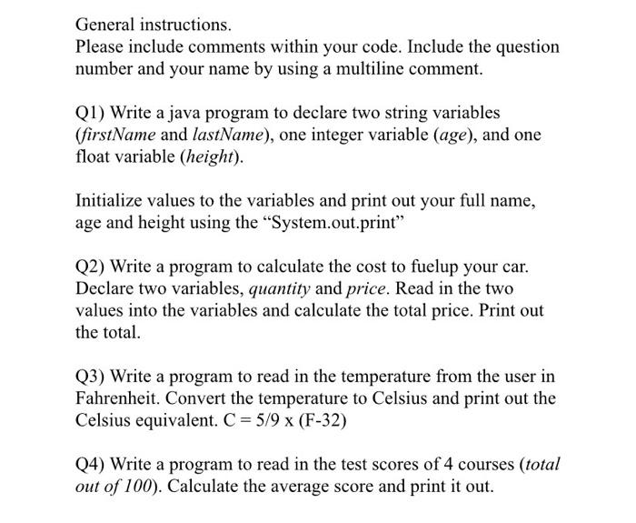 Solved Q1) Write a java program to declare two string | Chegg.com