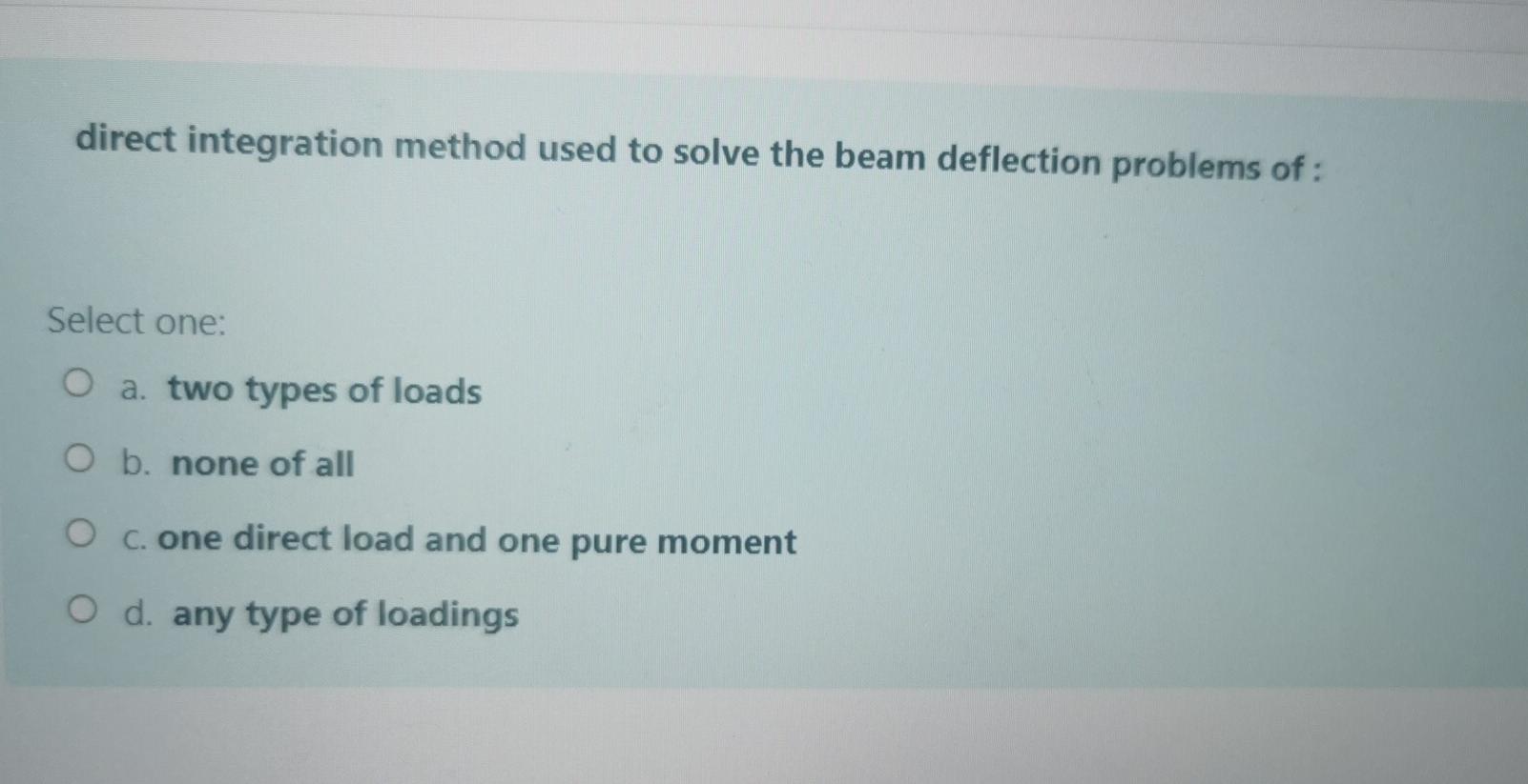 Solved direct integration method used to solve the beam | Chegg.com
