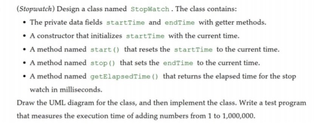 Solved Stopwatch Design A Class Named Stopwatch The Class
