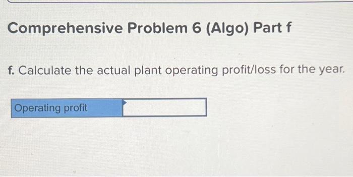 Solved Comprehensive Problem 6 (Algo) [The following | Chegg.com