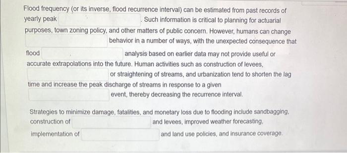 Solved Flood Frequency Or Its Inverse Flood Recurrence