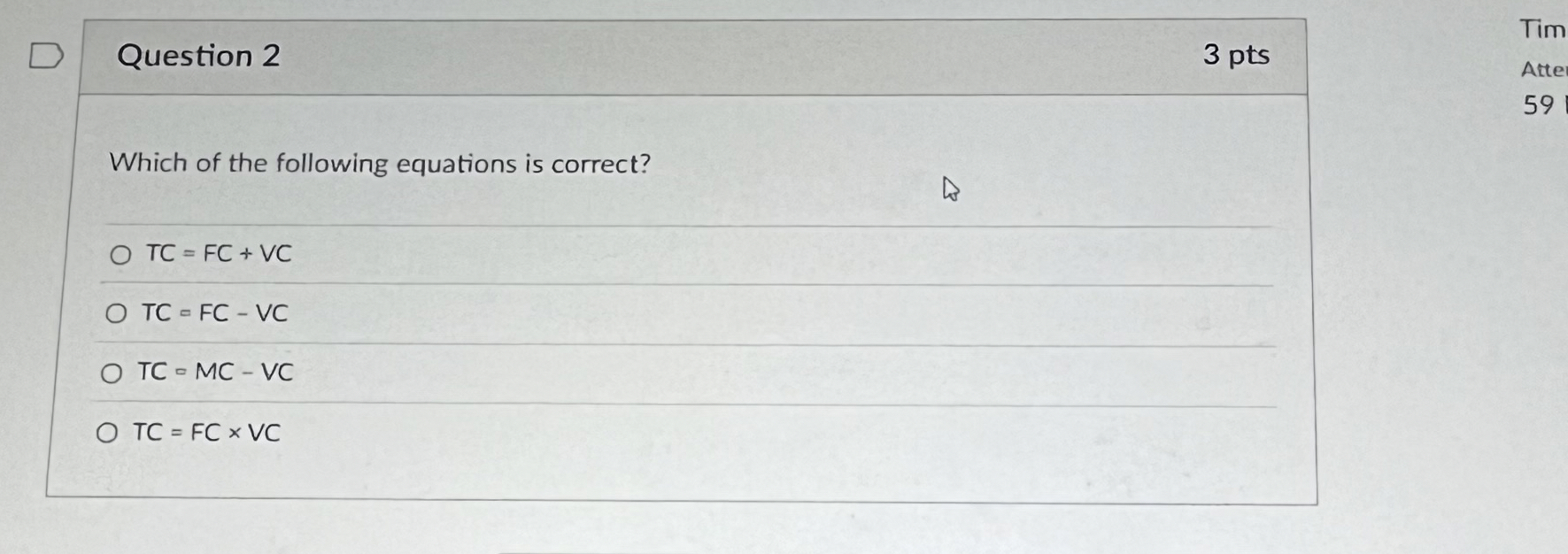 Solved Question 2Which of the following equations is | Chegg.com