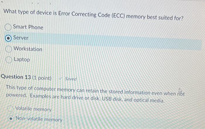 Solved What Type Of Device Is Error Correcting Code Ecc 4064