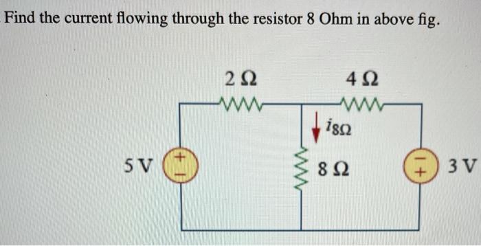 Solved Find the current flowing through the resistor 8 Ohm | Chegg.com