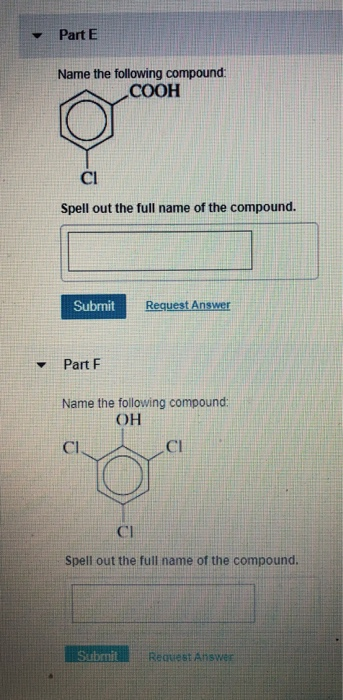 Solved Part A Name the following compound: CI CI Spell out | Chegg.com
