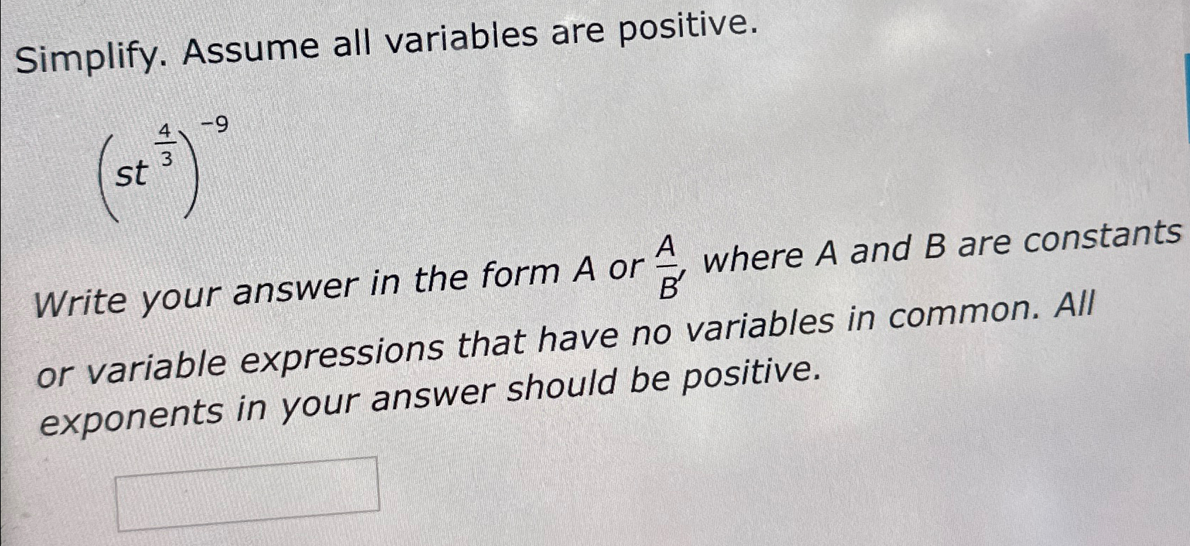 Solved Simplify. Assume all variables are | Chegg.com