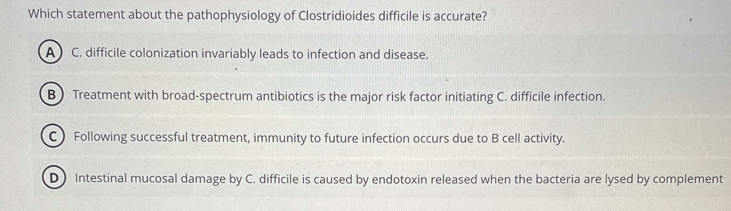 Which statement about the pathophysiology of | Chegg.com