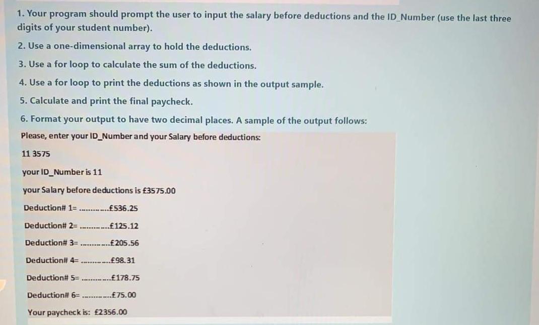 Solved Write A C Program That Calculates And Prints The 8335