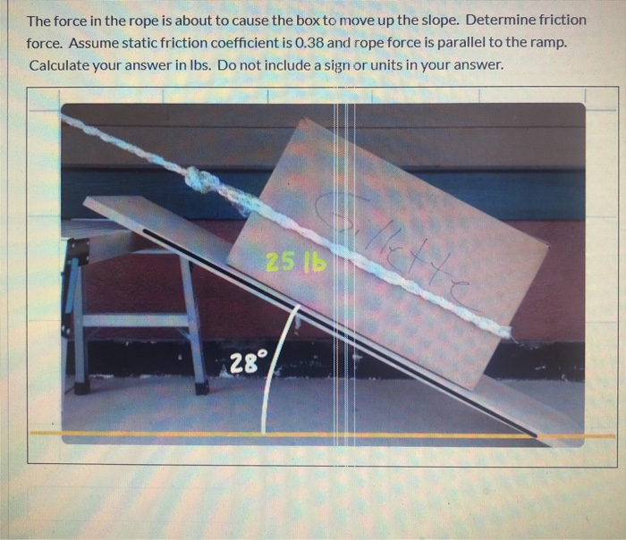 Solved Given the 25 lb box on a ramp, determine the | Chegg.com