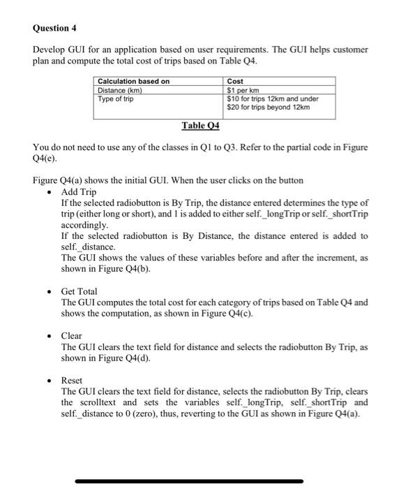 Solved Question 4 Develop GUI for an application based on | Chegg.com
