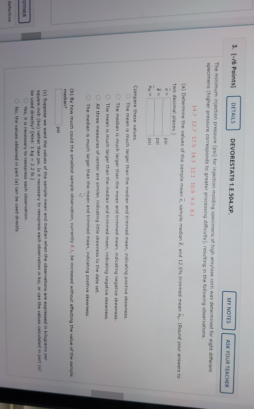 Solved 3. [-16 Points) DETAILS DEVORESTAT9 1.E.504.XP. MY | Chegg.com