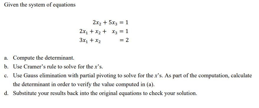 Solved Given the system of | Chegg.com