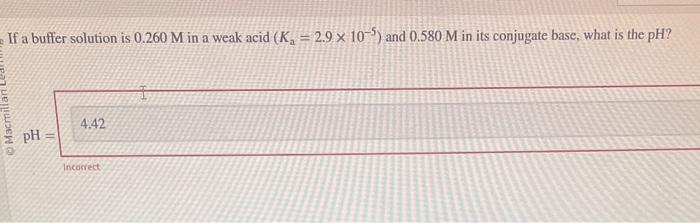 Solved If a buffer solution is 0.260M in a weak acid | Chegg.com