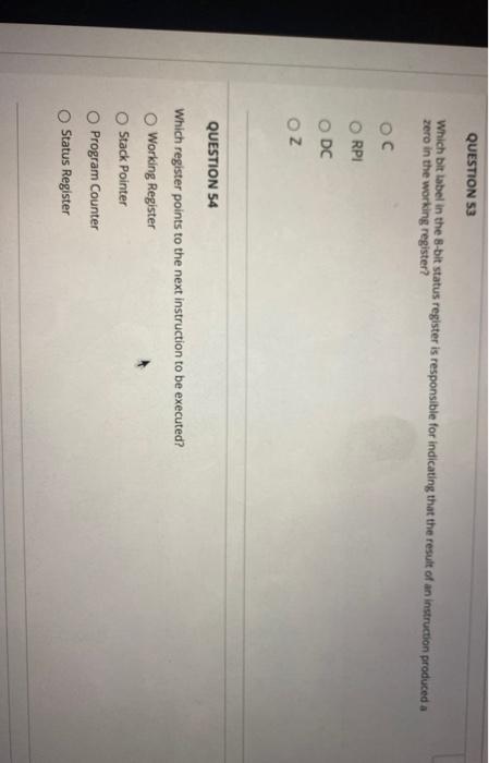 Solved QUESTION 53 Which bit label in the 8-bit status | Chegg.com