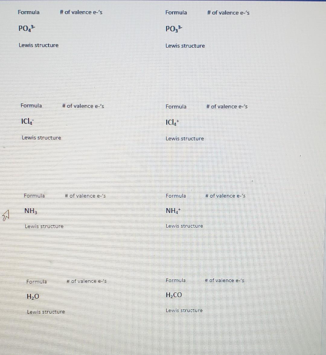 Solved ☆ Formula PO, Lewis structure Formula ICI™ Lewis | Chegg.com