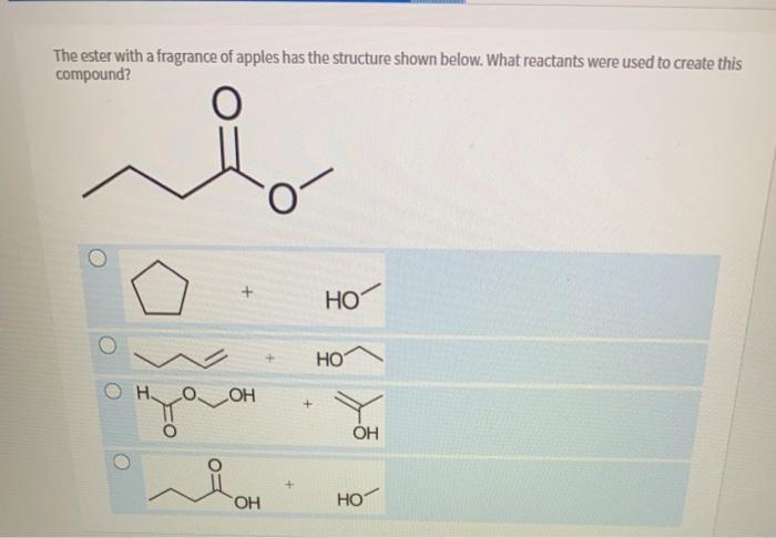 The ester with a fragrance of apples has the | Chegg.com