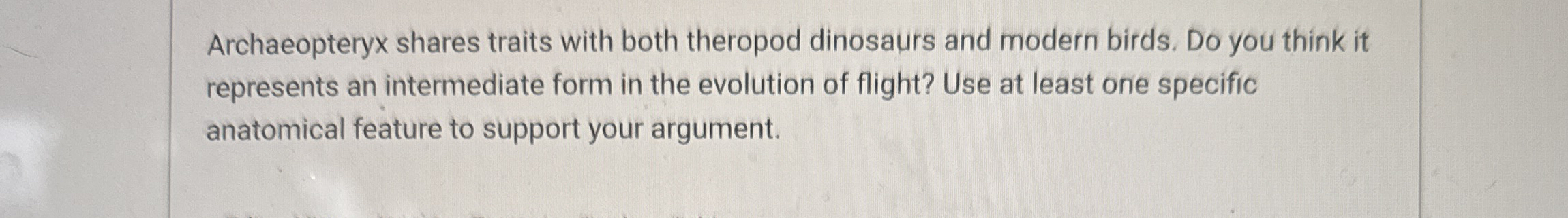 Solved Archaeopteryx shares traits with both theropod | Chegg.com
