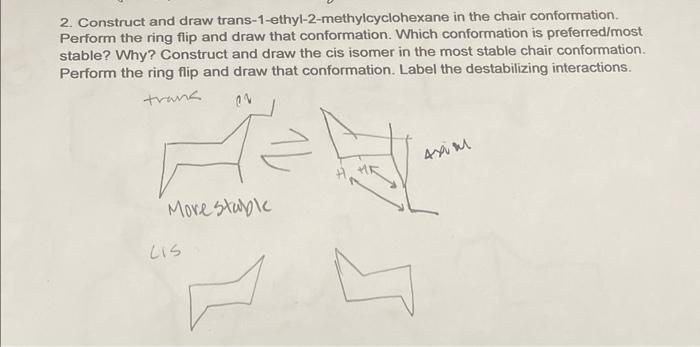 Solved draw chair conformations and preform a ring flip on | Chegg.com