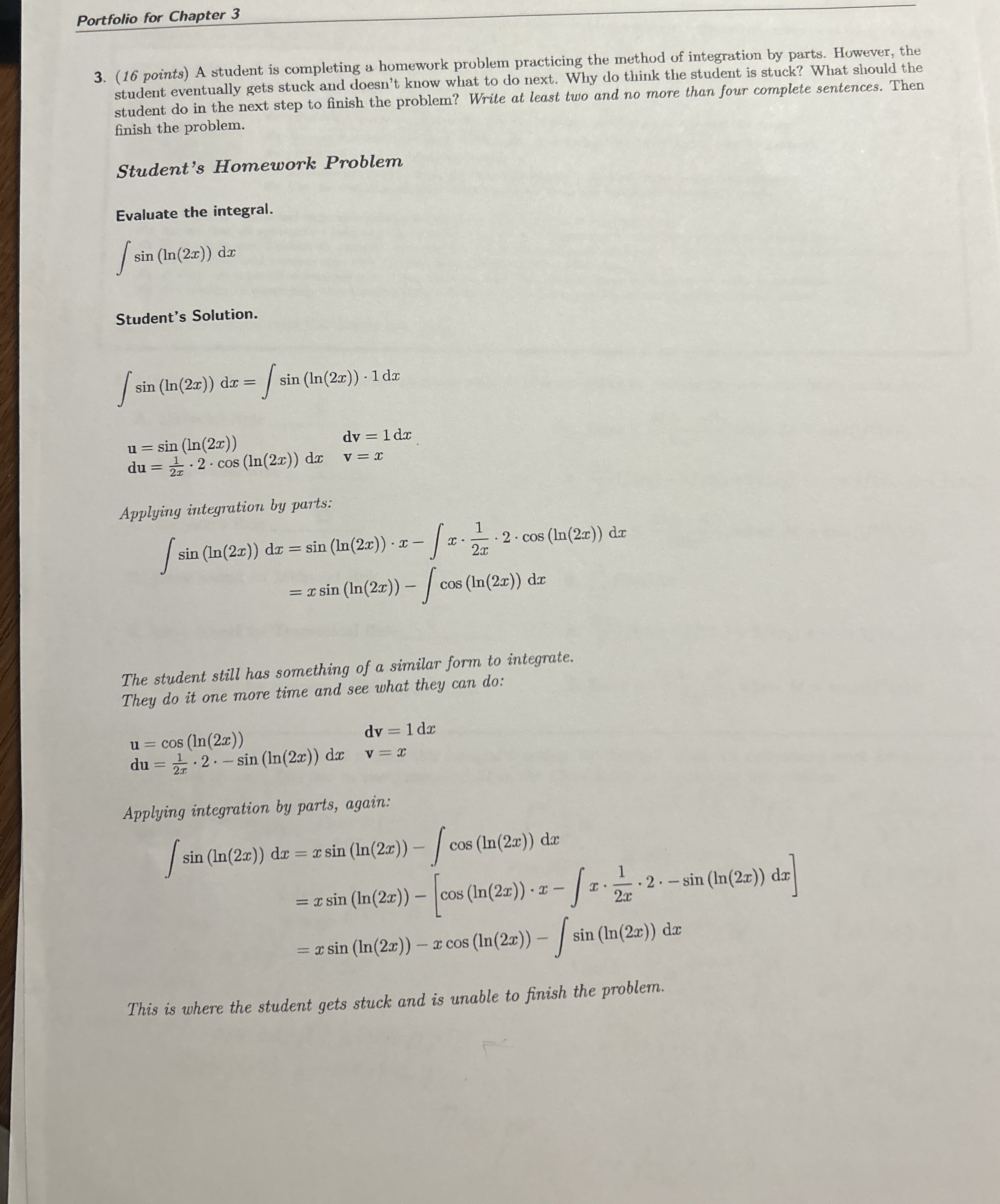 Solved Portfolio for Chapter 3(16 ﻿points) ﻿A student is | Chegg.com