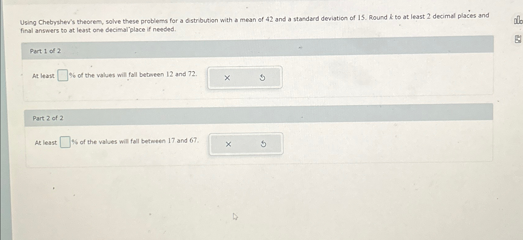 Solved Using Chebyshev's theorem, solve these problems for a | Chegg.com