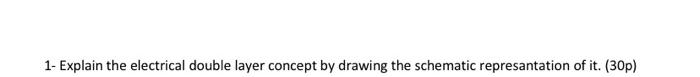 Solved 1- Explain the electrical double layer concept by | Chegg.com
