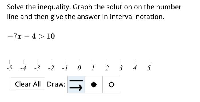 Solved Solve the inequality. Graph the solution on the | Chegg.com