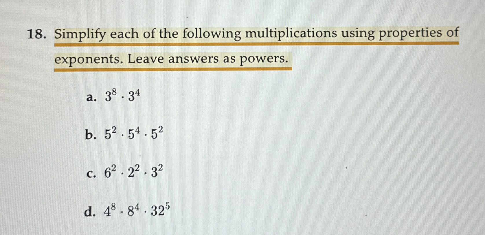 Solved Simplify each of the following multiplications using | Chegg.com