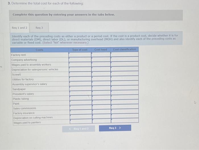 Solved PA1-4 (Algo) Classifying Costs; Calculating Total | Chegg.com