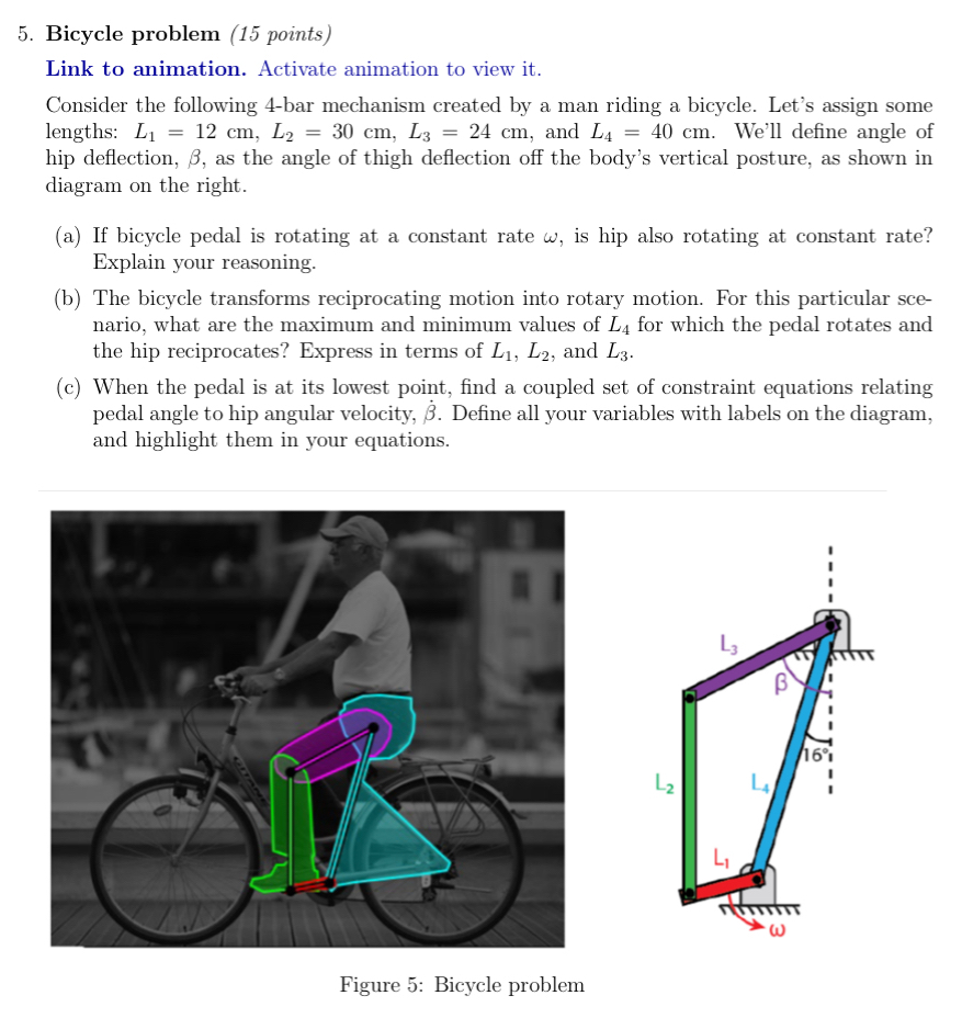 Solved Bicycle problem (15 ﻿points)Link to animation. | Chegg.com