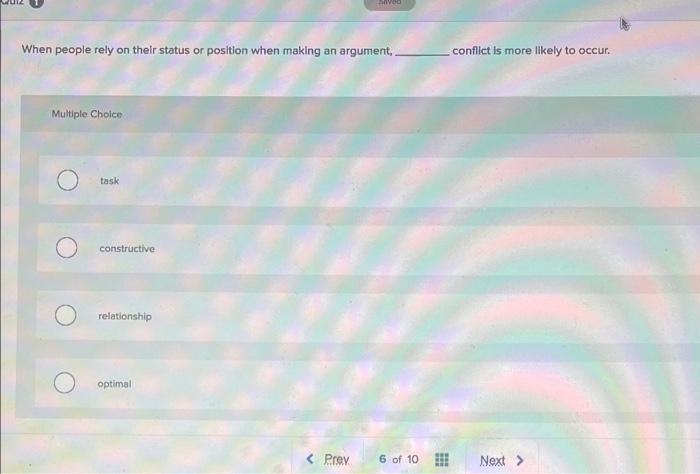 Solved When people rely on their status or position when | Chegg.com