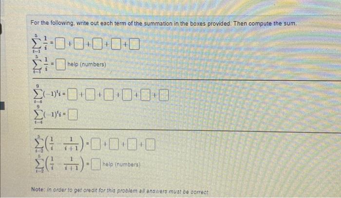 Solved For the following, write out each term of the | Chegg.com