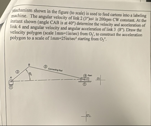 Mechanism shown in the figure (to scale) ﻿is used to | Chegg.com