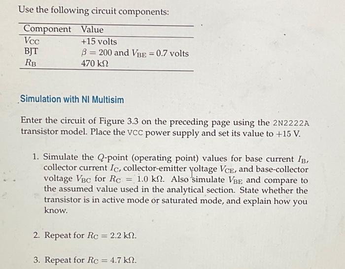 Solved Use the following circuit components: Simulation with | Chegg.com