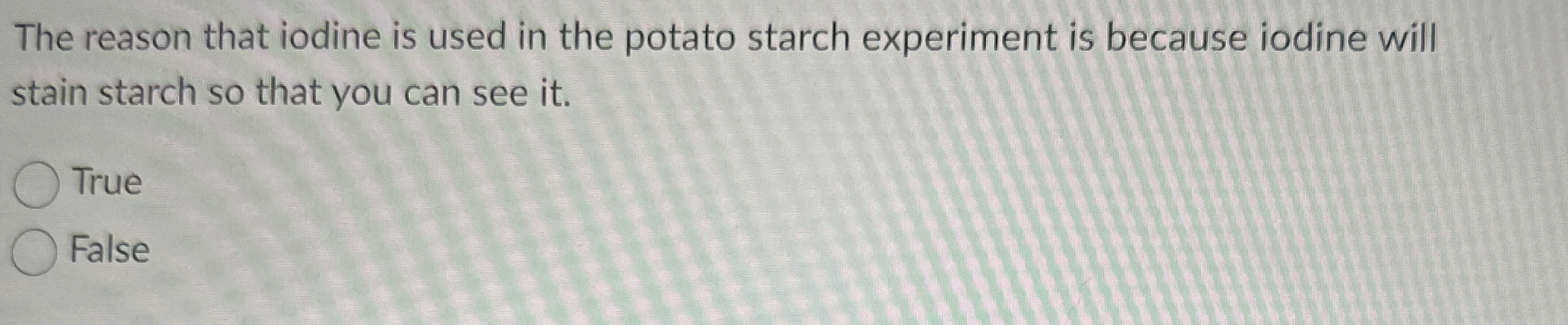 Solved The reason that iodine is used in the potato starch | Chegg.com