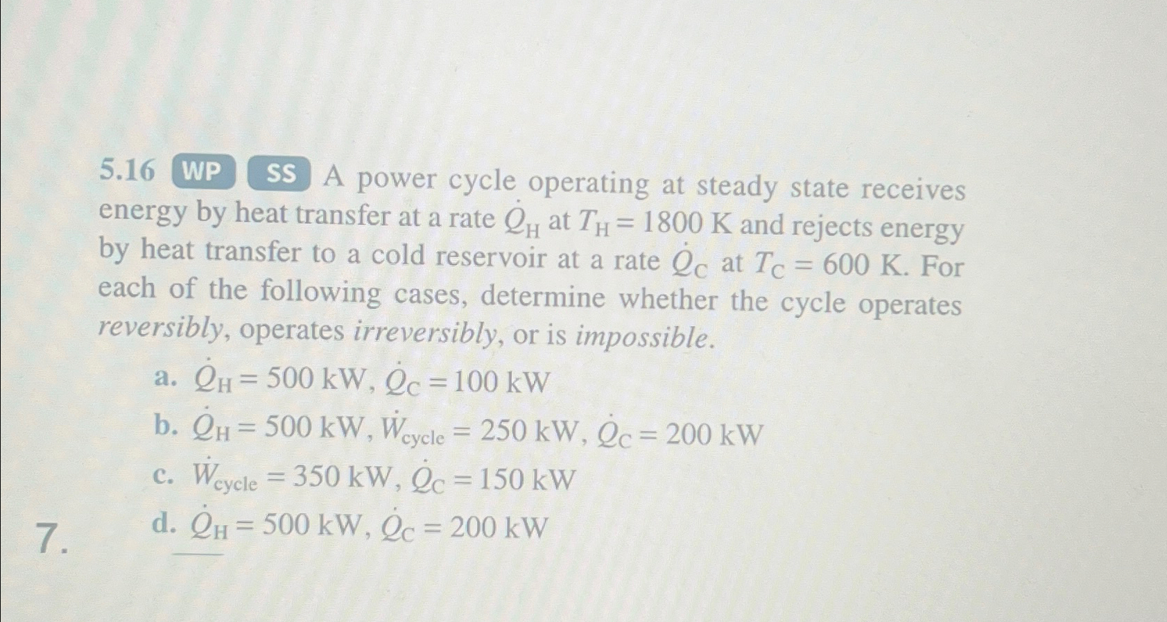Solved 5.16WPSS A power cycle operating at steady state | Chegg.com