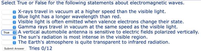 Solved Select True or False for the following statements | Chegg.com