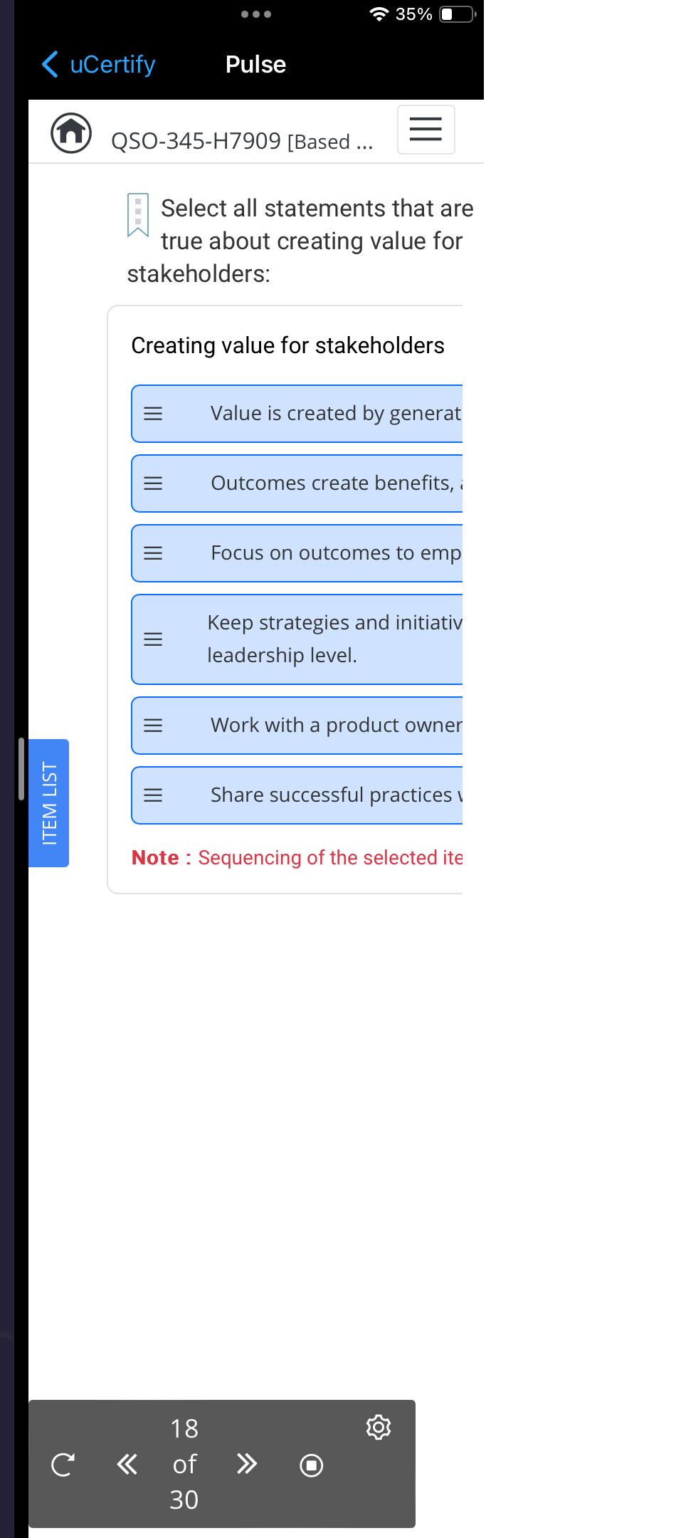 Solved ฉ 35%uCertifyPulseQSO-345-H7909 [Based ...Select all | Chegg.com