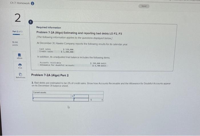 Solved Required information Problem 7-2A (Algo) Estimating | Chegg.com