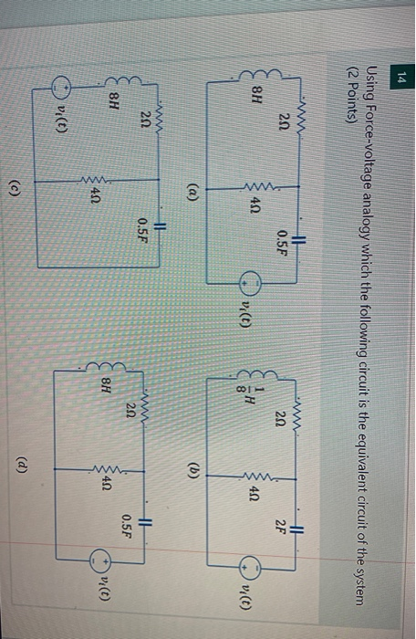 14 Using Force-voltage analogy which the following | Chegg.com
