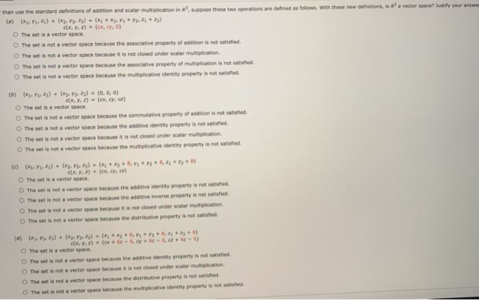Solved -than use the standard definitions of addition and | Chegg.com