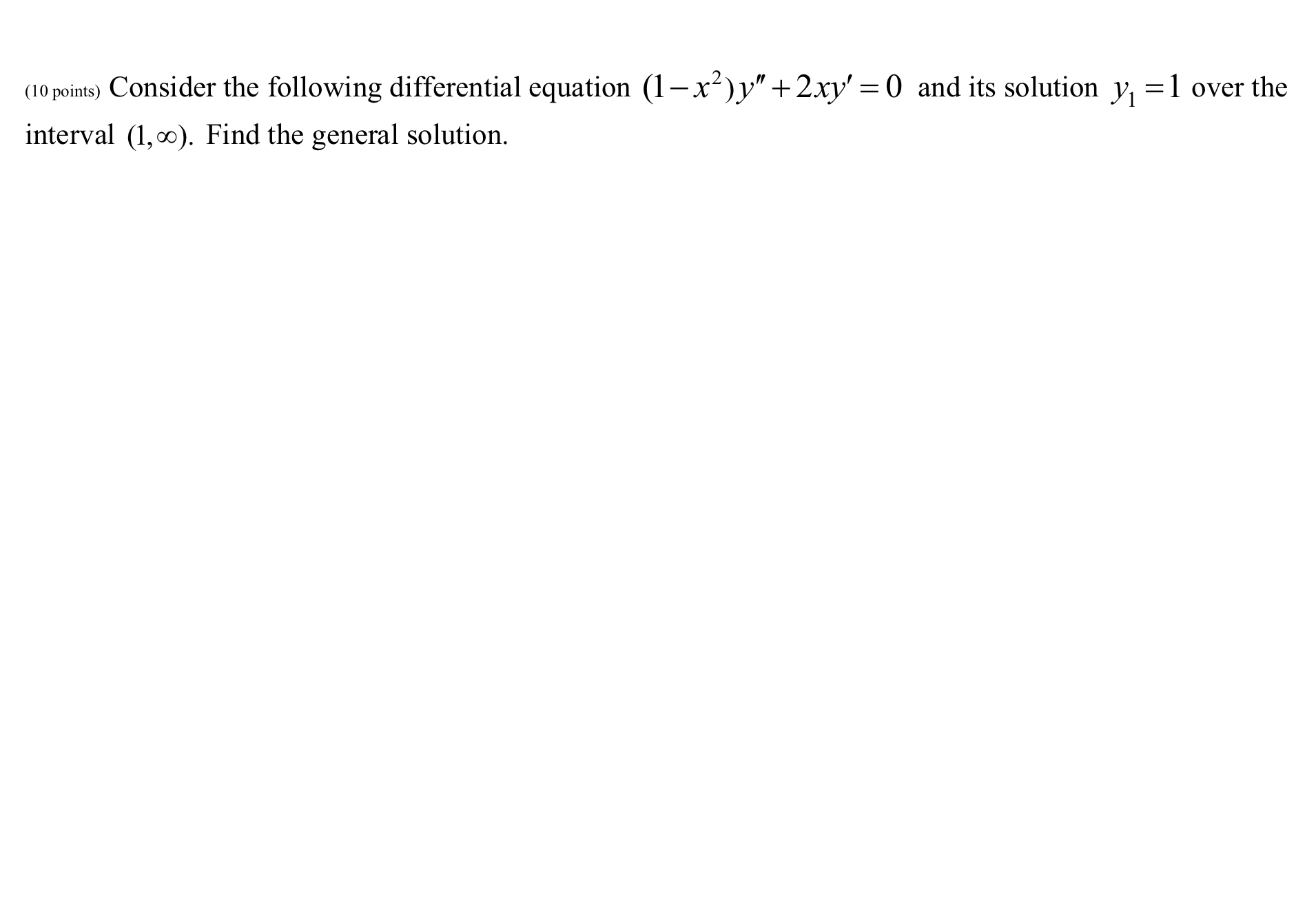 Solved (10 ﻿points) ﻿Consider the following differential | Chegg.com