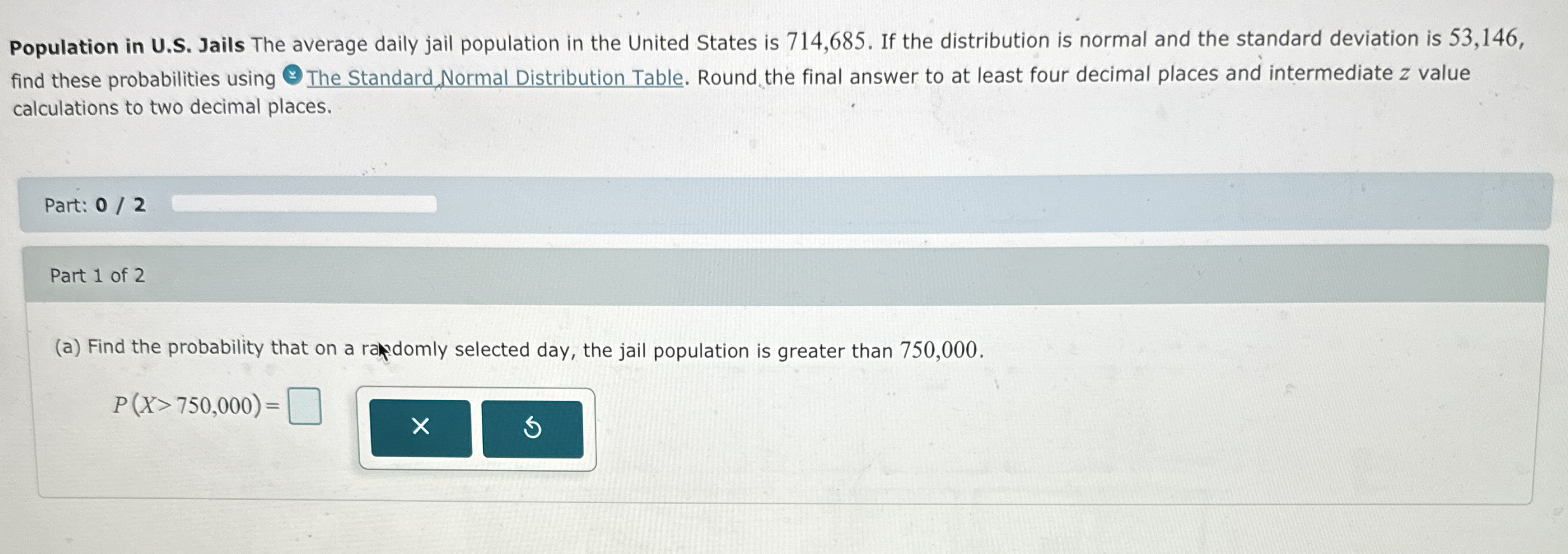 Solved Population in U.S. ﻿Jails The average daily jail | Chegg.com