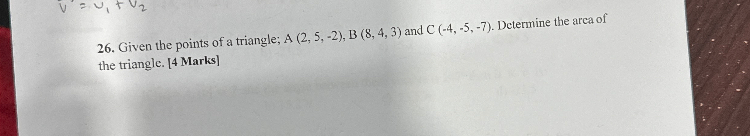 Solved Given the points of a triangle; A(2,5,-2),B(8,4,3) | Chegg.com