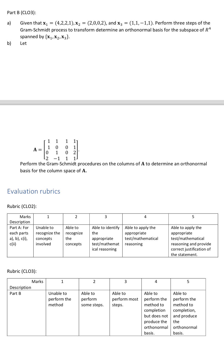 Solved Part B (CLO3):a) ﻿Given that | Chegg.com
