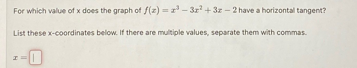 Solved For which value of x ﻿does the graph of | Chegg.com