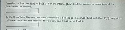 Solved Consider the function f(z)=8x2+7 ﻿an the interval | Chegg.com