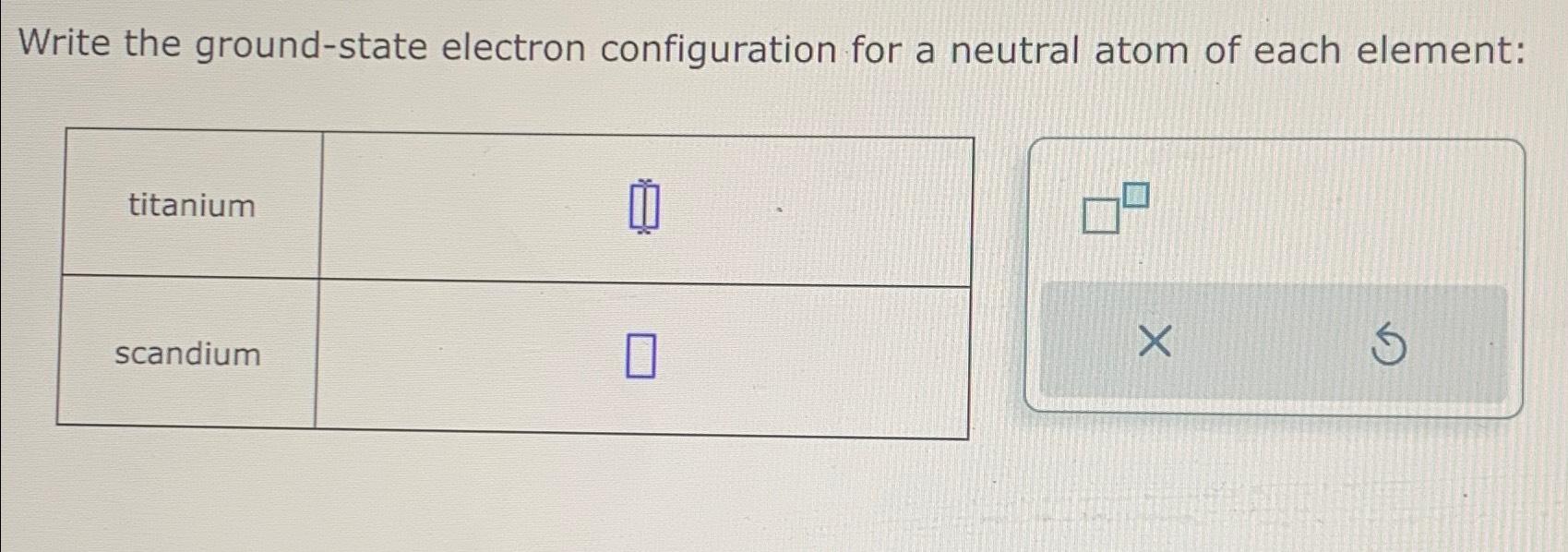 Solved Write the ground-state electron configuration for a | Chegg.com