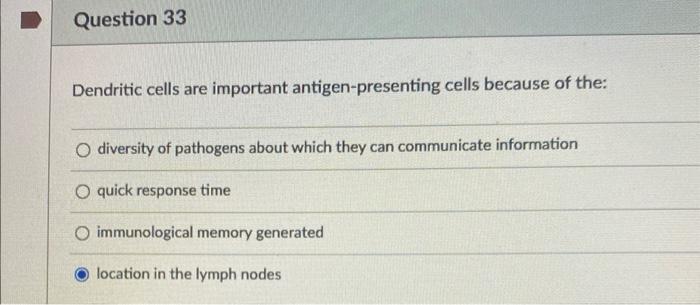 Solved Dendritic cells are important antigen-presenting | Chegg.com
