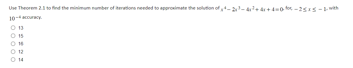 Solved Use Theorem 2.1 ﻿to find the minimum number of | Chegg.com